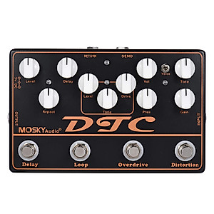 Moskyaudio DTC Multieffects Processor Multi-functional Pedal with Distortion Overdrive Loop Delay Effects in 1 Unit