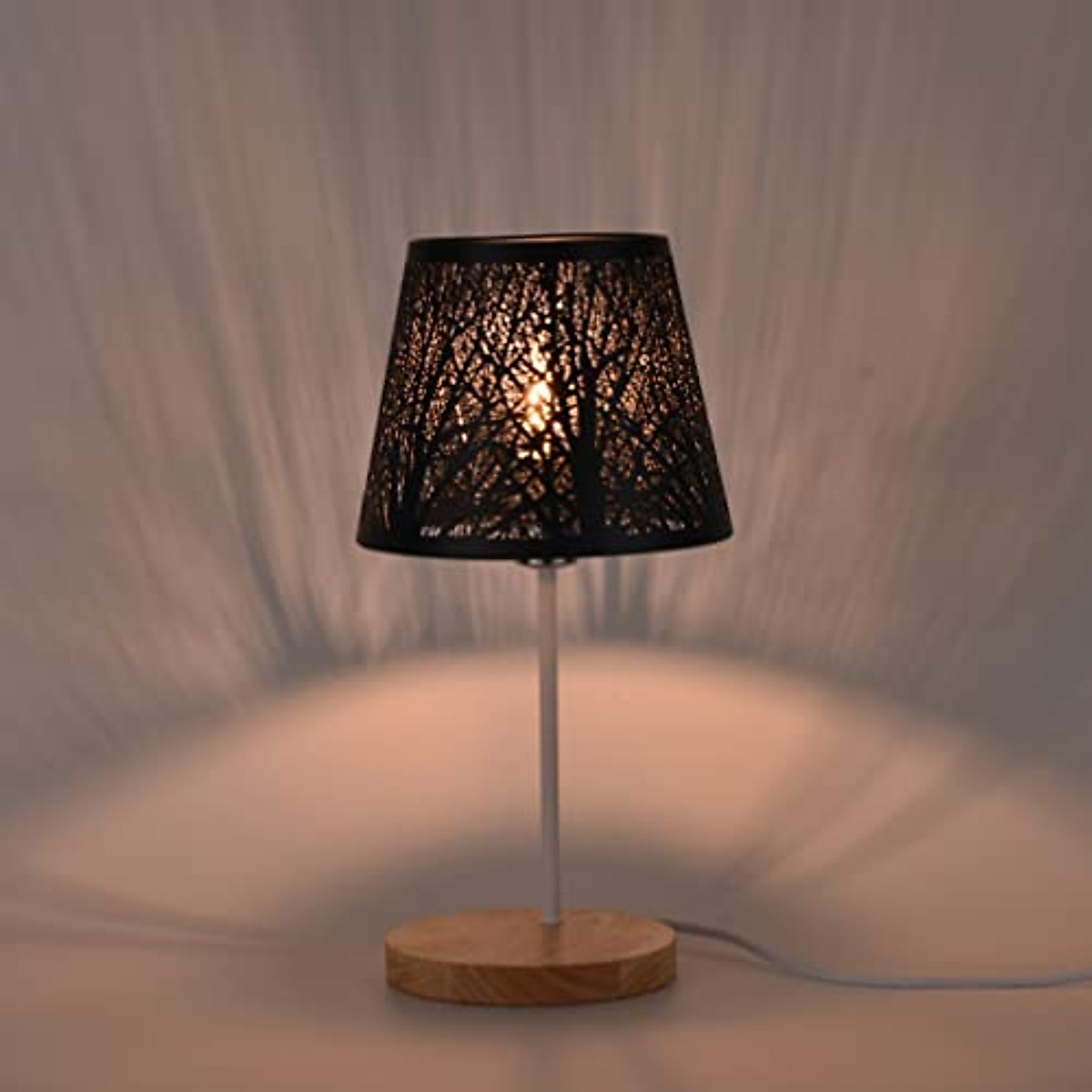 OSALADI Lamparas De Pie para Sala Tree Shadow Lamp Bedside Lamp Decorative Nightstand Lamp Desk Lamp Contemporary Style Small Accent Table Lamp for Living Room Bedroom Galaxy Lamp