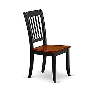 East West Furniture PLDA7-BCH-W Plainville 7 Piece Set Consist of an Oval Dining Room Table with Butterfly Leaf and 6 Wood Seat Chairs, 42x78 Inch, Black & Cherry