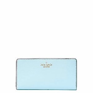 Kate Spade New York Darcy Large Slim Bifold Leather Wallet In Blue Glow/Gold
