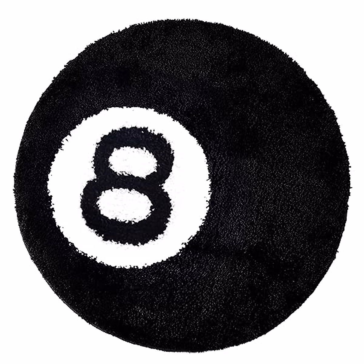 8 Ball Rug - 24 inch Black Round Rug Billiard Pool 8 Ball Carpet, Non-Slip Bath Mat Flocking Floor Area Rug for Living Room Decor, Alt Room Decor Soft Y2K Rug Doormat for Bedroom