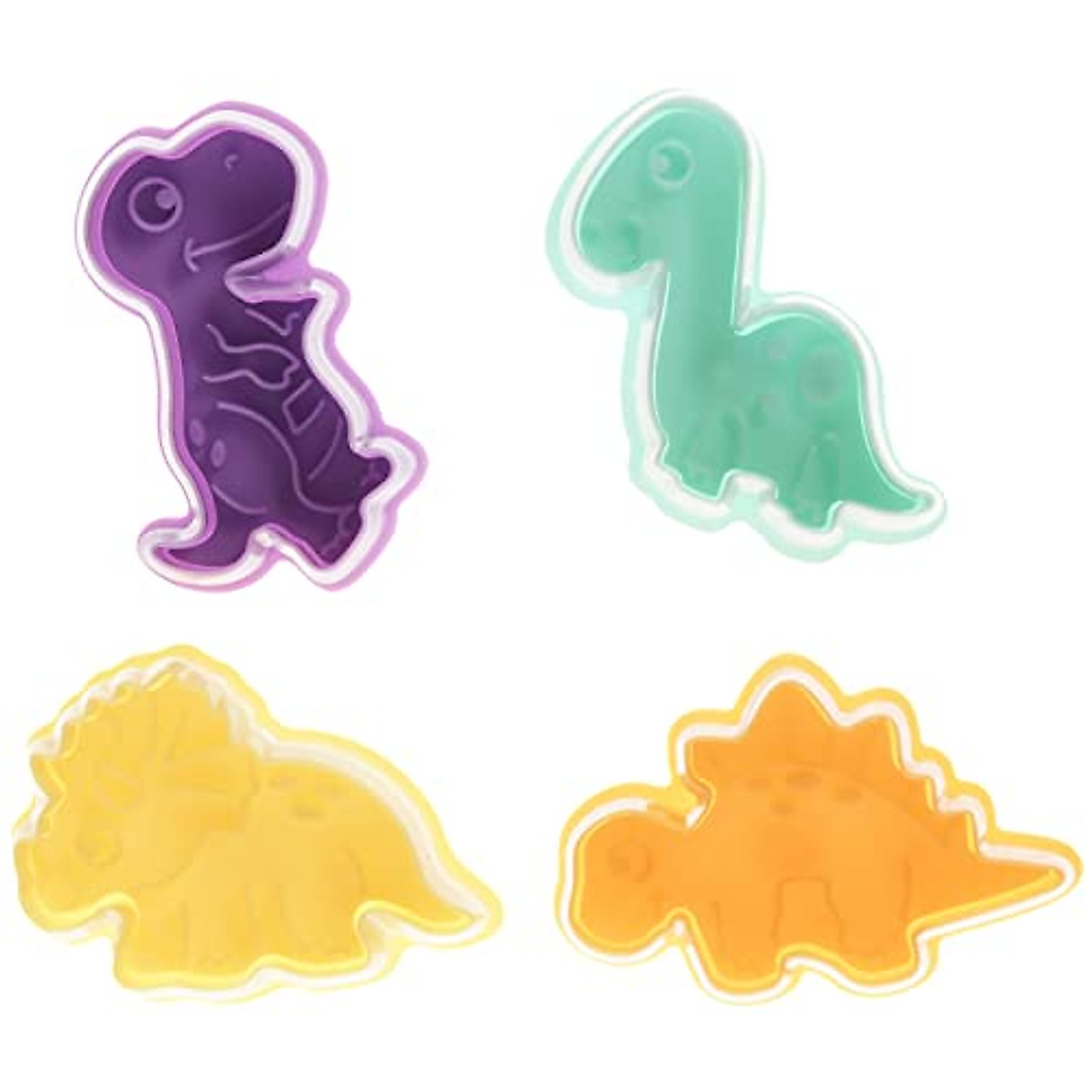 R & M International Dinosaur Cookie, Set of 4 Stamper, one size, Colors may vary