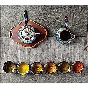 Puoyikt Chinese Ceramic Kung Fu Tea Set of 6, Japanese Tea Cup, Sake Cup, Ceramic Tea Cup, Ceramic Tea Set (6 colors)