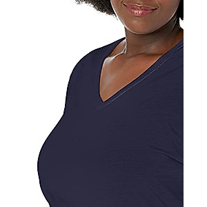 Just My Size Women's Plus Size Vneck Long Sleeve Tee, Hanes Navy, 4X