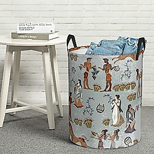 TIXYFAN Ancient Greece murals Mythology Old Laundry Hamper with Handle Laundry Basket Foldable Durable Clothes Hamper Laundry Bag Toy bin for Bathroom Bedroom Dorm Travel