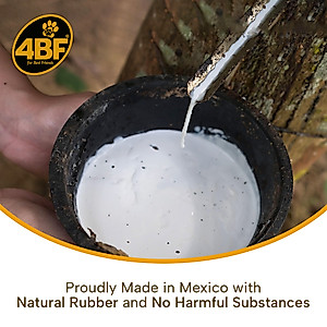 4BF Crazy Bounce, Natural Rubber Dog Ball, Dog Treat Dispenser, Durable & Interactive Dog Toys, Fillable Dog Fetch Ball, Peanut Butter-Scented Rubber Balls for Dogs, Aqua, Size L