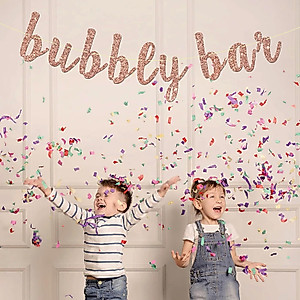 Rose Gold Bubbly Bar Banner - Bachelorette / Bridal Shower / Engagement / Baby Shower / Mimosa Bar Party Decorations