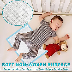 100 Pack Disposable Changing Pad,High Absorbent Diaper Changing Pads,Waterproof Leak Proof Baby Disposable Underpads Incontinence Bed Pads,Breathable Chucks Pads for Adult Child Baby Pets,18X24inch