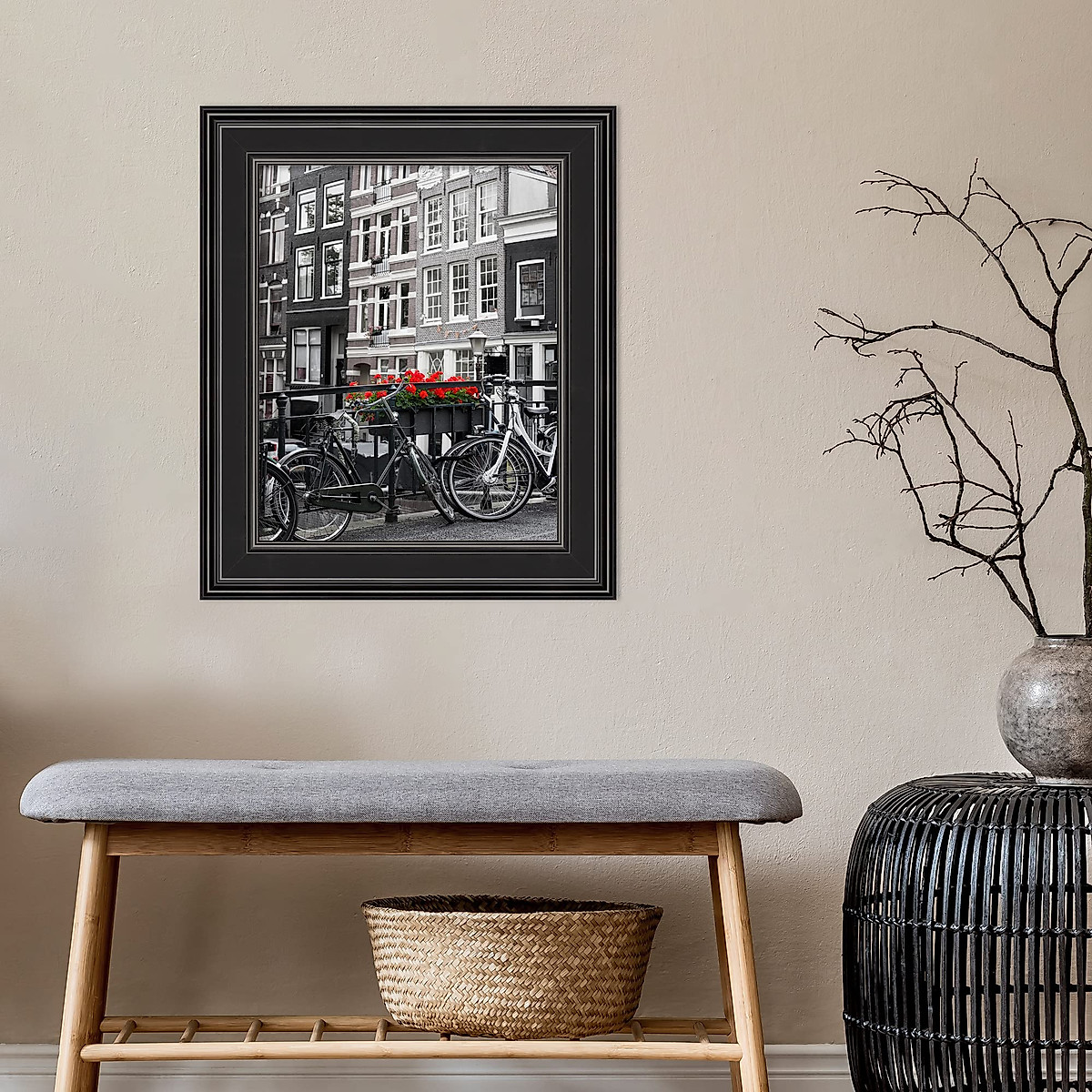 Amanti Art 16x20 Picture Frame Photo Frame for Wall, Black Framing for your Wedding Photos, Family Pictures, Diploma, Certificate, Kids Art Gift for Mom or Poster Wall Decor from WI, USA