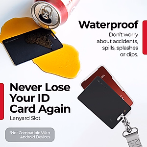 KeySmart SmartCard Wallet Tracker Card, Compatible with Apple Find My App, Rechargeable Thin GPS Item Finder for Luggage Tag, Passport, Smart Bluetooth Tracking with Key Chain Hole Black 1 Pack