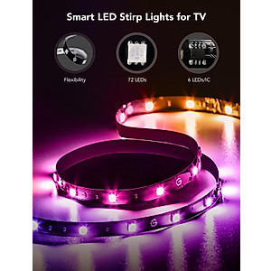 Govee TV LED Backlight Strip, RGBIC Smart LED Backlight for 40-50inch TVs, Music Sync, Wi-Fi Bluetooth & App Control, Works with Alexa & Google Assistant, 77 Scene Modes, Adapter