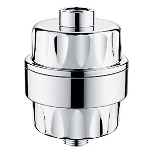 BRIGHT SHOWERS High Output Shower Filter for Hard Water, Removes Chlorine and Fluoride, Universal Multi-Stage Shower Water Softener Reduces Dry Itchy Skin, Scalp and Eczema, Chrome