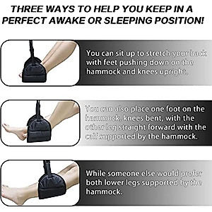 Niuelai Foot Rest Airplane Travel Footrest - Flight Leg Hammock Hanger Sling to Prevent Back, Leg, Knee, Hip Pain & Stiffness - Portable Travel Accessories Adjustable Height for Plane, Train, Office