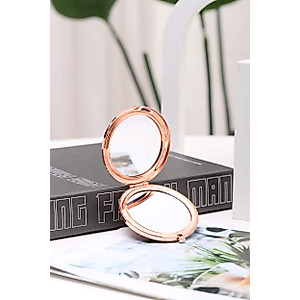 BANGBANGSING Magnifying Compact Cosmetic Mirror 2.75 Inch Round Pocket Makeup Mirror Handheld Travel Makeup Mirror