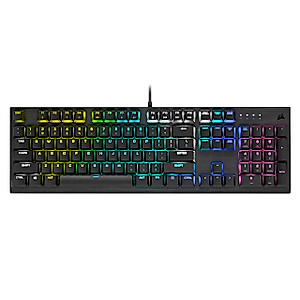 Corsair K60 RGB Pro Low Profile Mechanical Gaming Keyboard - Cherry MX Low Profile Speed Mechanical Keyswitches – Slim and Streamlined Durable Aluminum Frame - RGB Backlighting (Renewed)