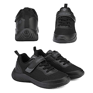 DREAM PAIRS Boys Girls Shoes Kids Tennis EZ-Ons BreezeRunners Running Athletic Walking Sneakers,Size 3 Little Kid,All/Black,Contact-K