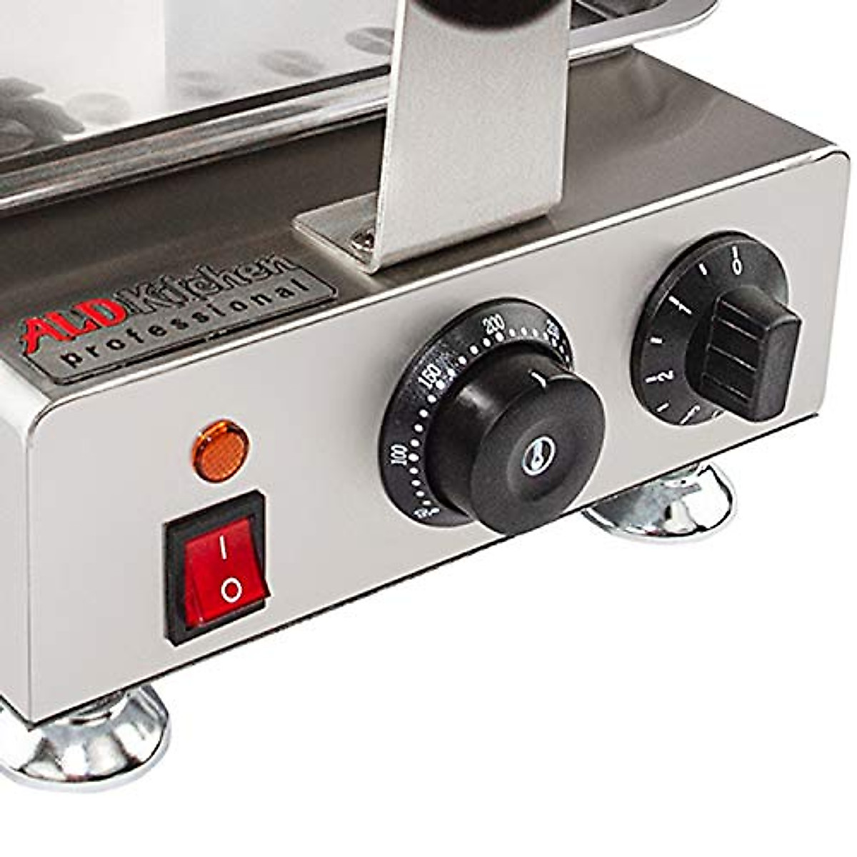 ALDKitchen Belgian Waffle Maker | Waffle Iron | 360° Rotating Mechanism | 1 Round-Shape Waffle | Nonstick | 110V (SINGLE)