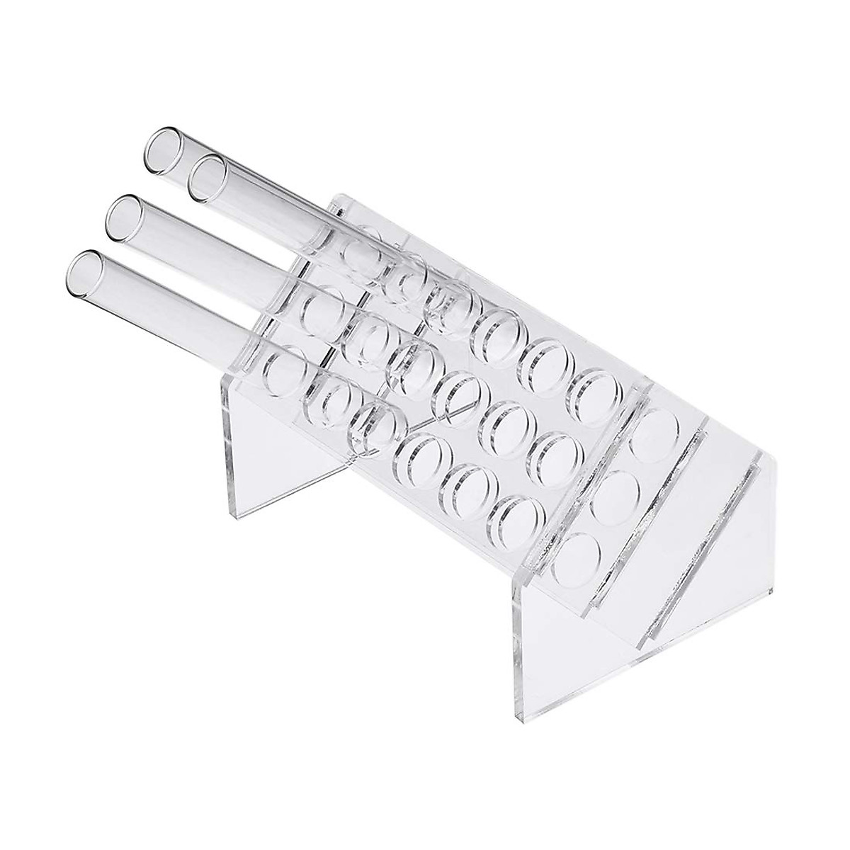 uxcell Slant Rack Acrylic Test Tube Holder 18 Wells for 10ml/15ml Centrifuge Tubes Clear