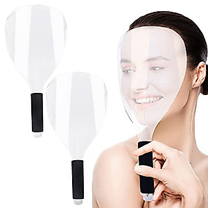 AUEAR, 2 PCS Pro Barber Hair Salon Hairdressing Clear Hairspray Face Shield Hair Stylist Mask Hair Cutting Dust Water Proof Transparent Plastic Face Shields Eyes Protector Cover (Clear, 12.7" x 5.9")