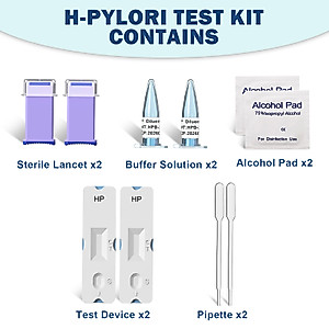 EASYIN H Pylori Test Kit: 2 Pack Helicobacter Pylori Test at Home Results in 10-15 Minutes - Fast & Highly Accurate, Easy to use & Read H-Pylori Test Kit (2)