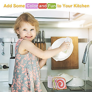 6-Count Toast Shaped Kitchen Sponges for Scratch-Free Dishwashing and Cleaning, Cute and Biodegradable, 40% Larger Compressed Cellulose Sponges, Eco Pop Up Natural Dish Sponges by NECAMOCU