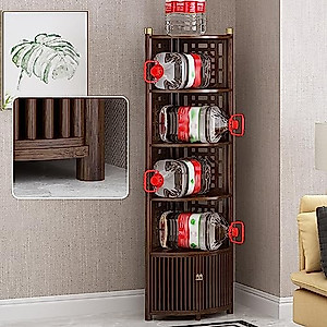 FLTRGO 3 Tier/5 Tier/6 Tier Tall Corner Bookshelf, Multifunctional Triangular Bedroom Storage Cabinet, Free-Standing Corner Bookcase, for Home Office Bedroom Living Room Kitchen (Size : 4 Tier)