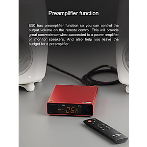 Topping E50 Mini HiFi DAC ES9068AS DSD512 PCM768kHz USB DAC USB/Coax/Opt Inputs RCA/TRS Outputs Decoder for Home Theater Game Music Black