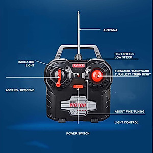 QAQQVQ RC Helicopter, Remote Control Helicopter with Gyro and LED Light 3 Channel Alloy Helicopter Remote Control for Kids for Beginners Boys Kids Teens and Toddler Birthday Gift