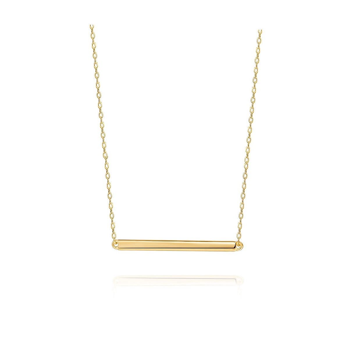 S.Leaf Choker Necklace for Women Gold Plated Necklace Bar Necklace for Women Sterling Silver Dainty Gold Necklace for Women(01_Horizontal_Gold)