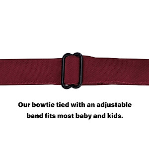 WELROG Mens Classic Pre-Tied Bow Ties Adjustable Silk Formal Tuxedo Wedding Bowtie (Wine Red)