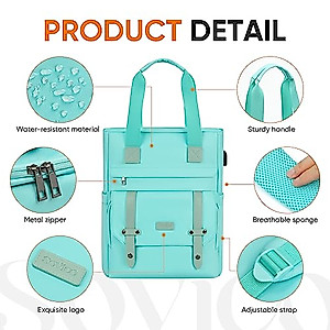SOVICO Large 17 Inch Laptop Backpack for Women, Teacher Backpack with USB Port, Convertible Travel Backpack, Nurse/College/Work Backpack for Travel and Work-Green