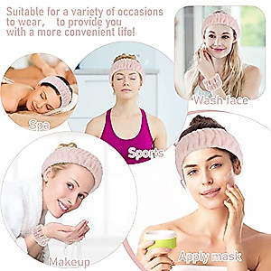 WLLHYF Spa Headband Wrist Washband Face Wash Set Facial Makeup Hair Band Microfiber Shower Head Wraps Adjustable Wrist Wash Bands Prevent Liquid from Arms Spilling for Women Girls