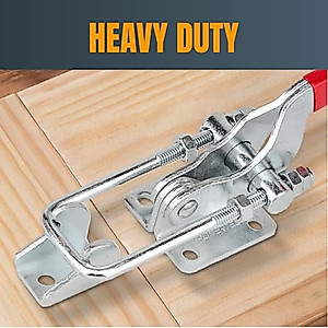 POWERTEC 2PK Toggle Clamp, 1000 lbs Holding Capacity, 334 Adjustable U Bolt Latch w/Antislip Hand Grip for Woodworking Jigs & Fixtures, Smoker, Tire Carrier, Tool Box, Cabinet (20309-P2)