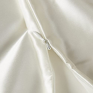 MP2 White Silk Pillowcase for Hair and Skin – 100% Mulberry Silk Pillow Case Queen Size with Hidden Zipper – Both Side 19 Momme 600 Thread Count Smooth Pure Silk Pillow Cases (White, 20x30”, 1 pcs)