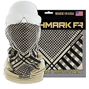 BENCHMARK FR Flame Resistant Face Mask Neck Gaiter - CAT2 (American Shemagh, Beige)