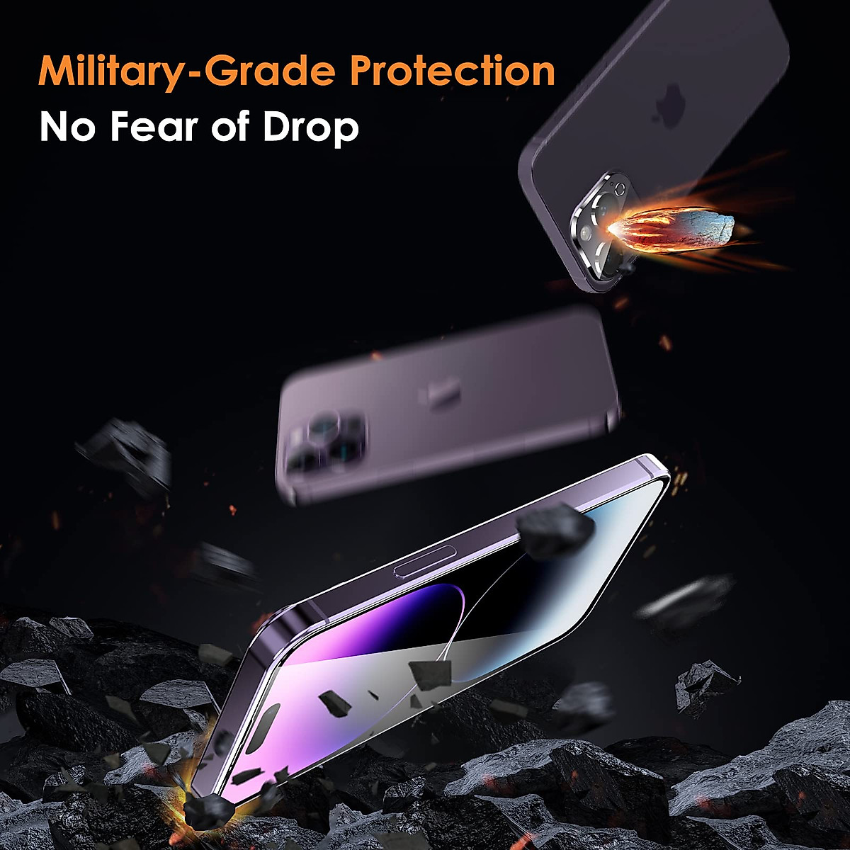 YMHML [3+3] 3 Pack iPhone 14 Pro Screen Protector with 3 Pack Camera Lens Protector, Upgrade Tempered Glass Full Screen Protector for iPhone 14 Pro (6.1 Inch), HD Bubble Free Easy Installation