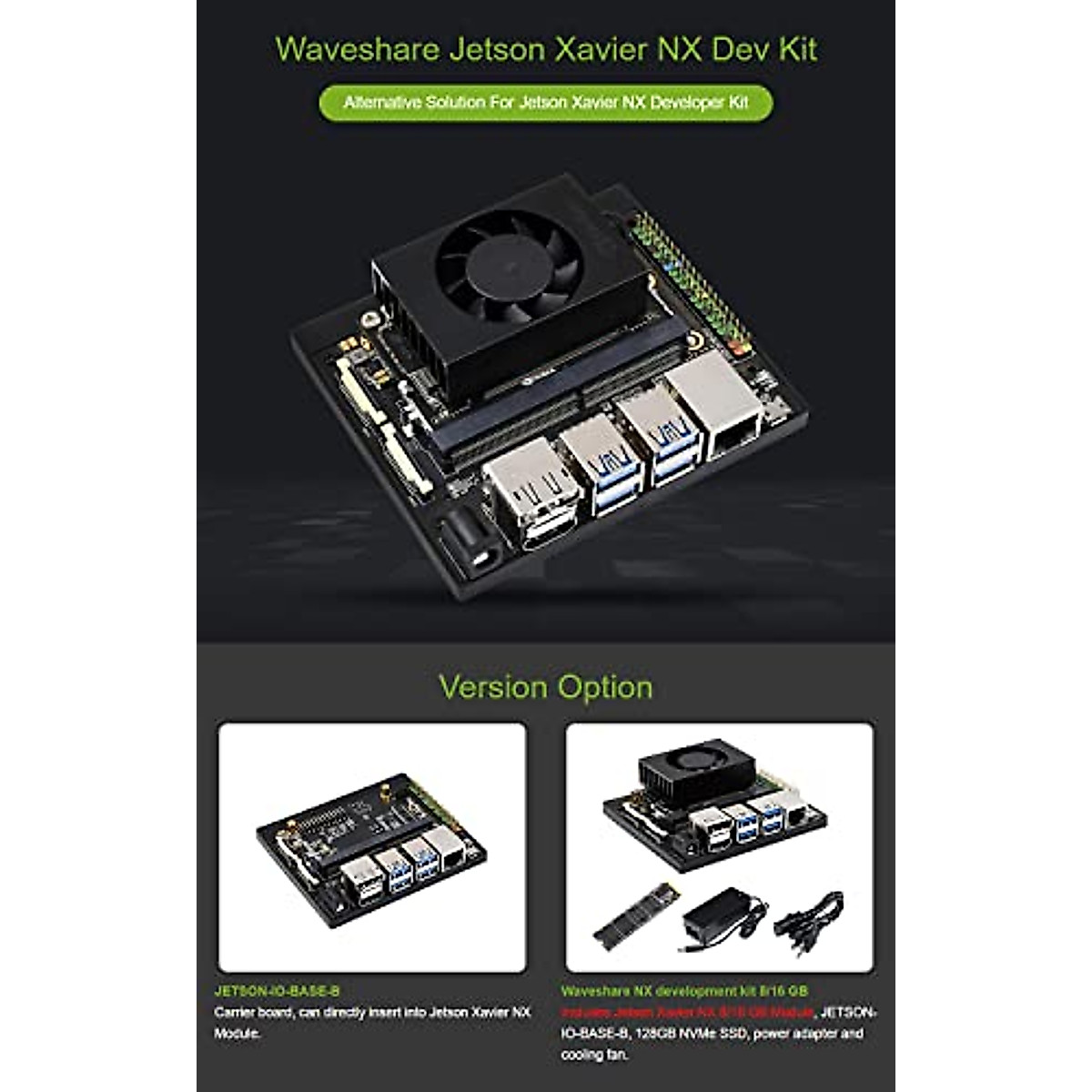 Waveshare NX Development Board Based On Jetson Xavier NX Alternative Solution for Jetson Xavier NX Developer Kit Includes Jetson Xavier NX 8GB Module 128GB NVMe
