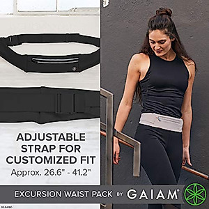 Gaiam Fanny Pack Running Belt Bag - Excursion Waist Pack Slimfit Adjustable Exercise Gym Workout Pouch Jogging Bag, Multi Pocket Walking, Runner Accessories Women, Men - Blush