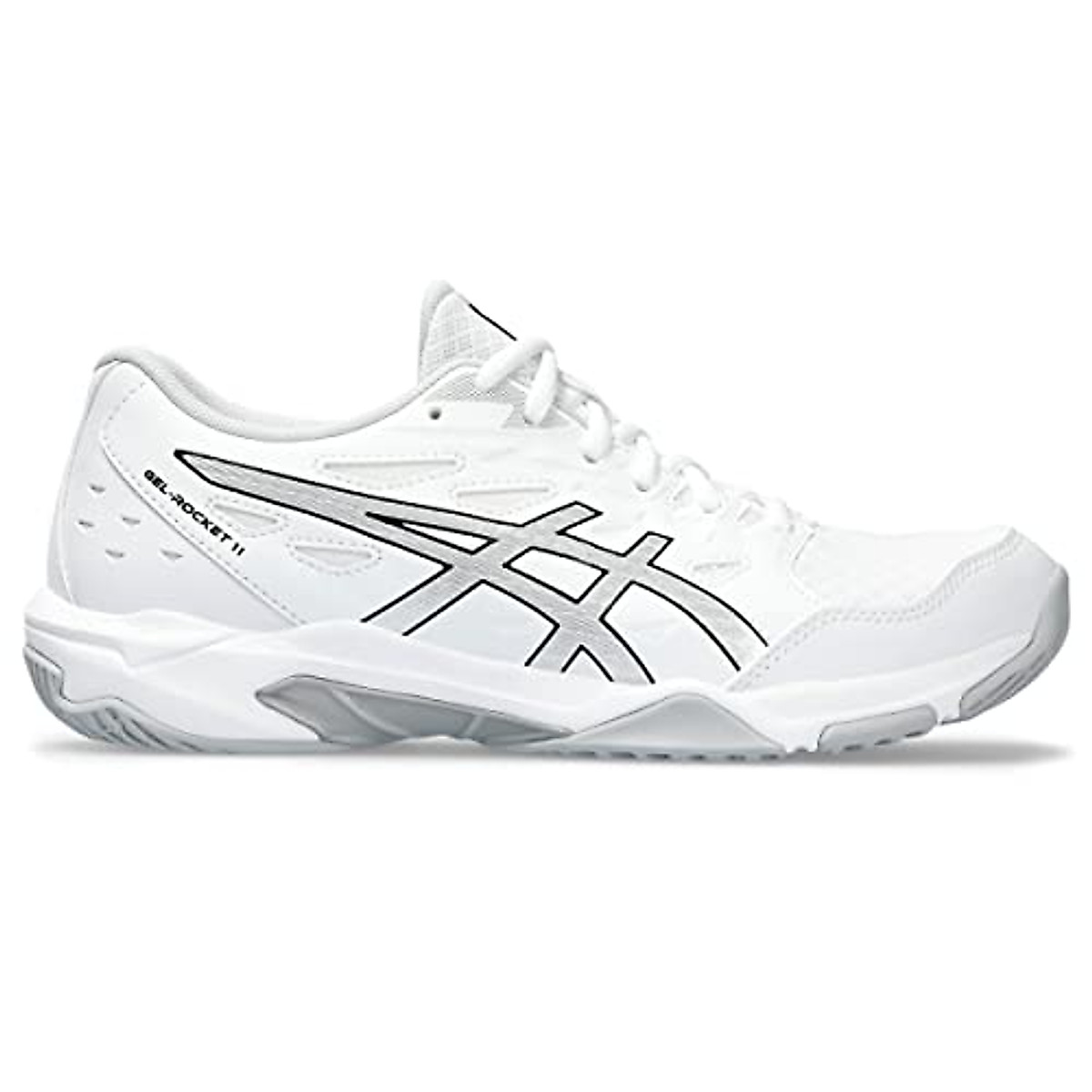 ASICS Women's Gel-Rocket 11 Volleyball Shoes, 6, White/Pure Silver
