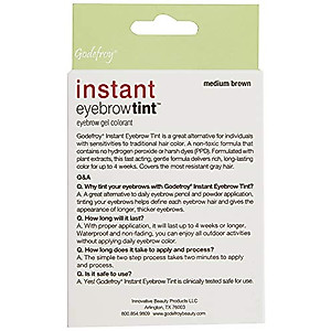 Godefroy Instant Eyebrow Color, Medium Brown, 0.18 ounces, 12-weeks of long lasting, 3-applications per kit, 3 Count (Pack of 1)