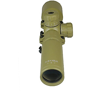 DB TAC INC Tan Color 3-9x42 Wide Angle Long Eye Relief Scout Scope with Extra Low Profile Weaver Scope Rings, Tan Dark Earth Anodized