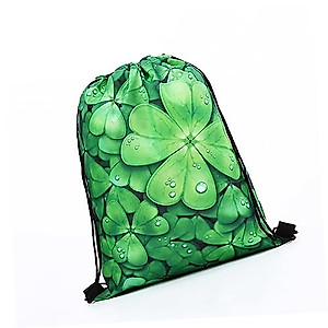 PACKOVE 3pcs Four leaf storage bag Drawstring backpack sport backpack St Patrick Day sack irish party party decor shopping bag printed travel bag printing gift bag Ireland Tackle Backpack