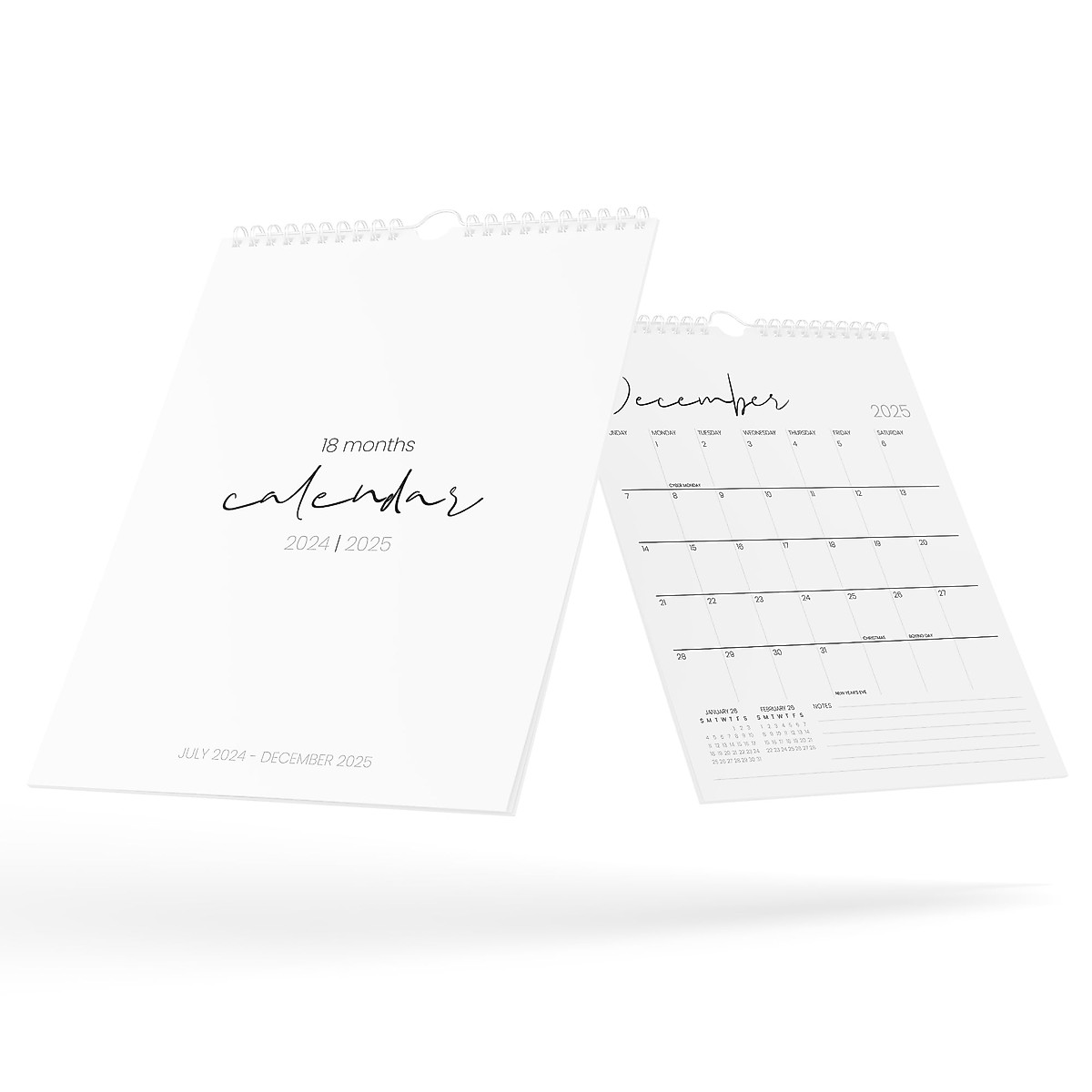 Karto Wall Calendar 2024-2025 - Vertical 8.5x11 inch Runs Until December 2025 - Boost Your Productivity and Easy Planning with the Aesthetic Monthly Calendar - Cursive