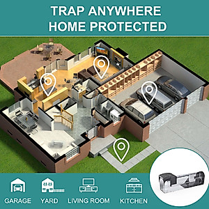 2024 Upgraded - 12.5 in Enlarge Humane Mouse Traps for Indoor Outdoor, 2 PCS Live Rat Trap Catch and Release with Brush, Easy to Set/Clean, No Kill Mice Trap Reusable for Mouse Rat, Mole, Rodent