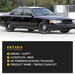 OCPTY Timing Chain Kit Gear Crank Sprocket Tensioners Guide Rails fits for 1997-2010 Ford F-150 Explorer Expedition 4.6L SOHC VIN 6 W 90387SG