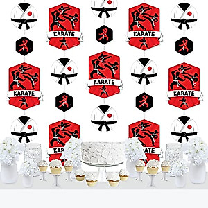 Big Dot of Happiness Karate Master - Martial Arts Birthday Party DIY Dangler Backdrop - Hanging Vertical Decorations - 30 Pieces