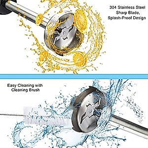 Keylitos 5-in-1 Immersion Hand Blender, Powerful 12-Speed Handheld Stick Blender with 304 Stainless Steel Blades, Chopper, Beaker, Whisk and Milk Frother for Smoothie, Baby Food, Sauces Red,Puree, Soup (Black)