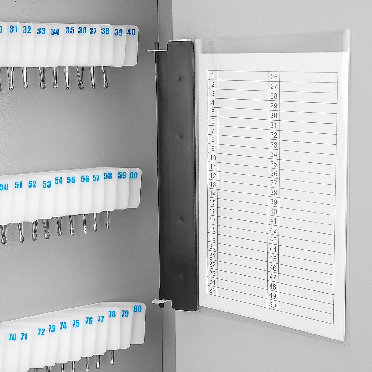 Barska Key Lock Key Cabinet Lock Box with Numbered Hooks and Tags - 240 POSITION - WHITE TAGS