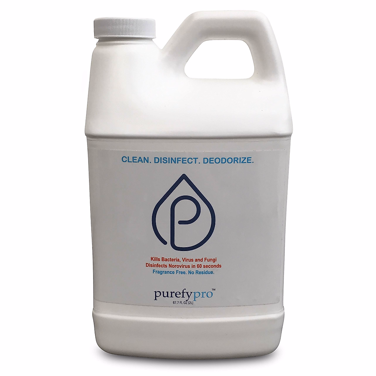Purefypro Disinfectant (68oz) - Kills 99.9999% Viruses HIV, Monkeypox, Hepatitis, Norovirus, VRE, MRSA, No Rinse, No Residue. Suitable for All Surfaces