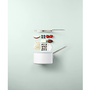 Eva Trio White Saucepan, Aluminum with Ceramic Coating, 1.8-Liter, 16cm